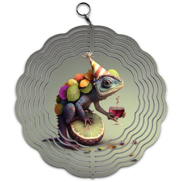 Design | Cute Chameleon Party Hat Fruity Design Wind Spinner | Poshmark